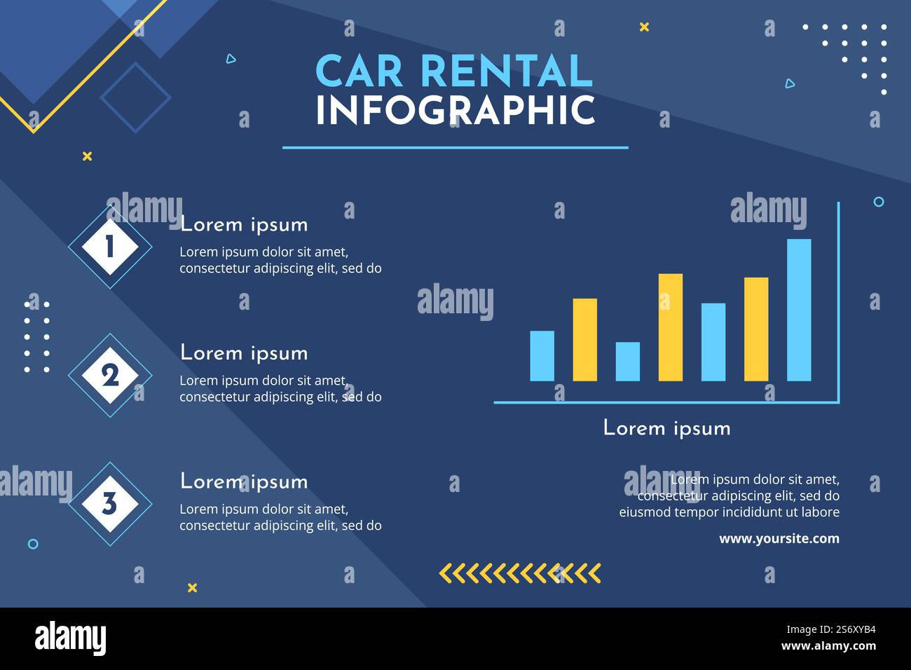 Car Rental Social Media Infographic Template Flat Cartoon Background ...