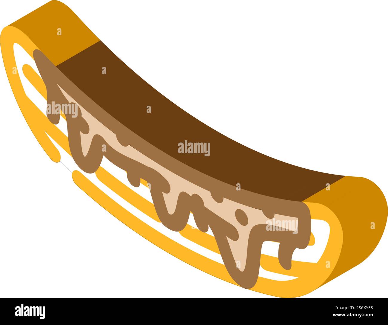 chocolate banana isometric icon vector. chocolate banana sign. isolated ...