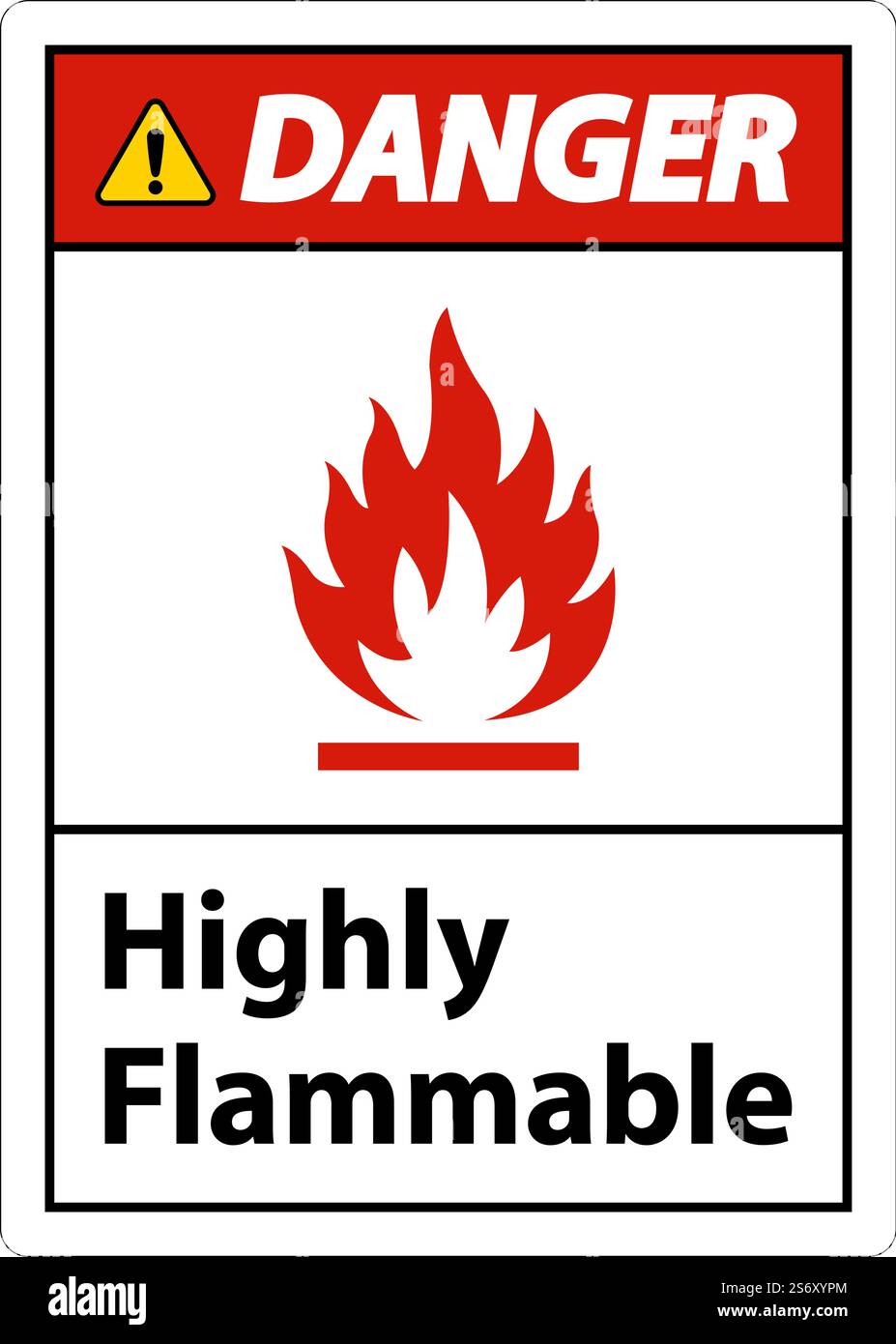 Caution Highly Flammable Sign On White Background Stock Vector Image ...