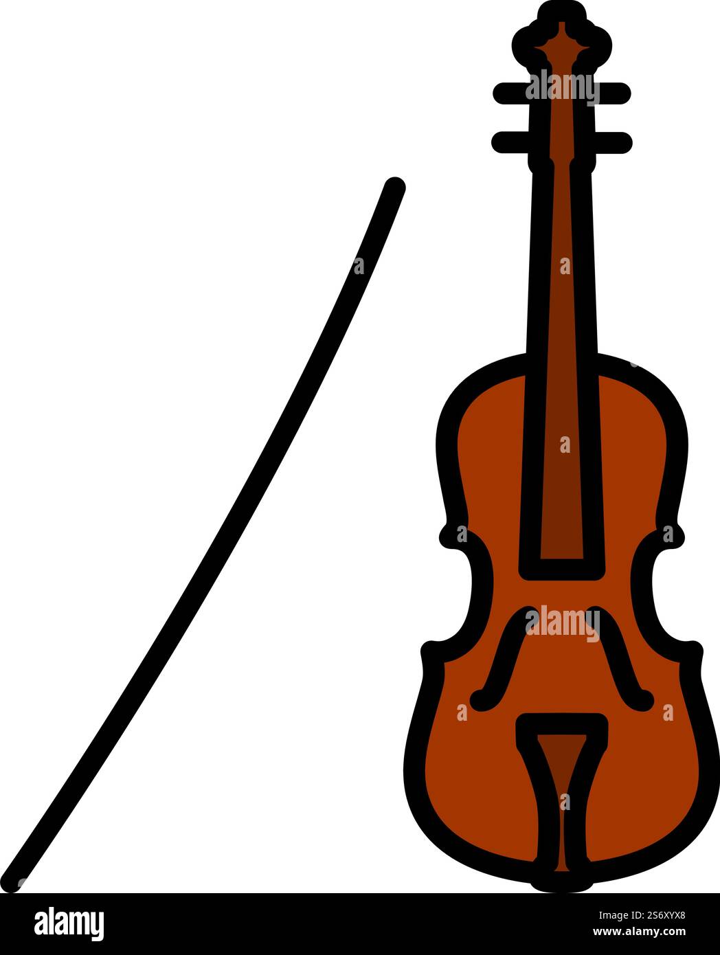 Violin Icon. Editable Bold Outline With Color Fill Design. Vector ...