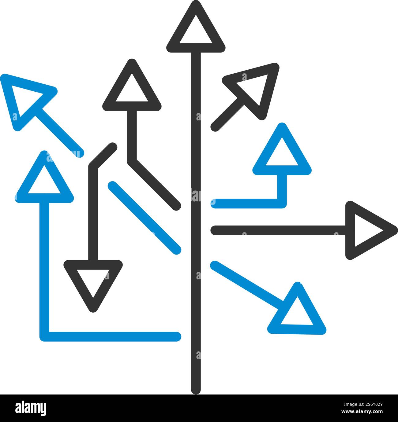 Direction Arrows Icon. Editable Bold Outline With Color Fill Design ...