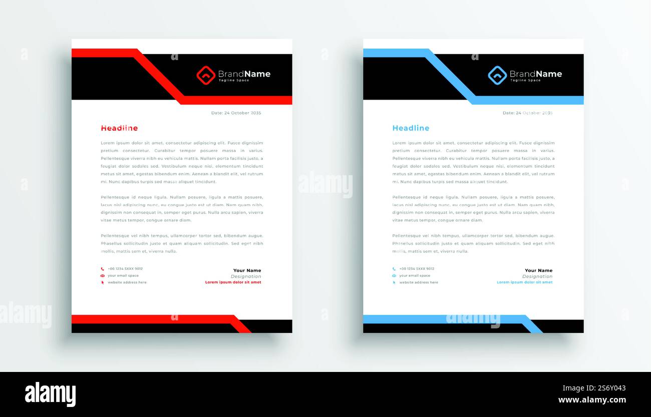 stylish modern leaflet business letterhead template Stock Vector Image ...