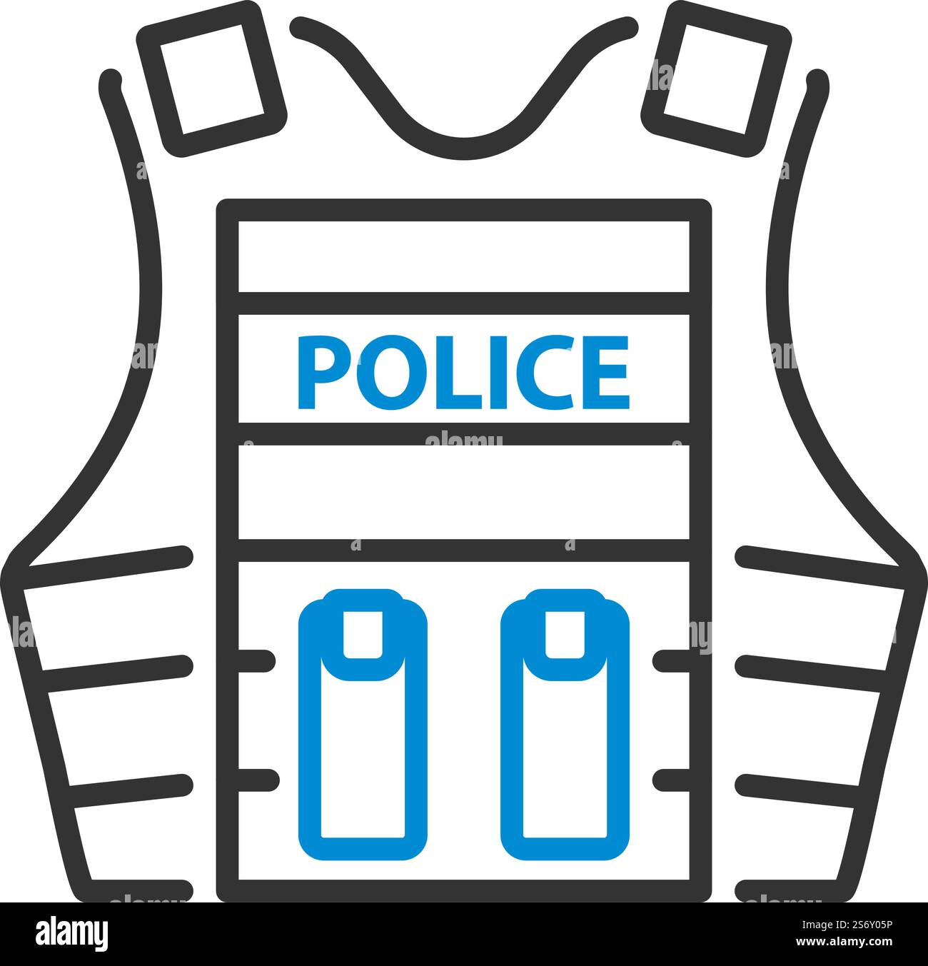 Police Vest Icon. Editable Bold Outline With Color Fill Design. Vector ...