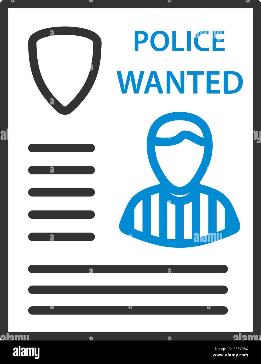 Wanted Poster Icon. Editable Bold Outline With Color Fill Design ...