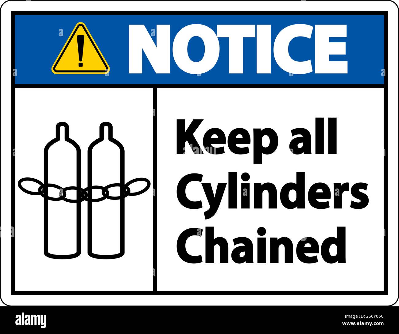 Notice Keep All Cylinders Chained Symbol Sign On White Background Stock ...