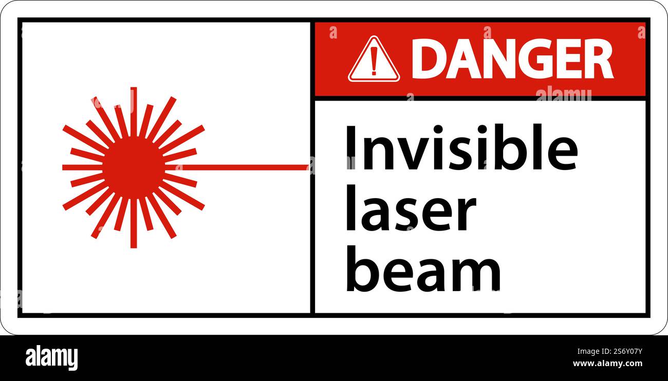 Danger Sign invisible laser beam On White Background Stock Vector Image ...