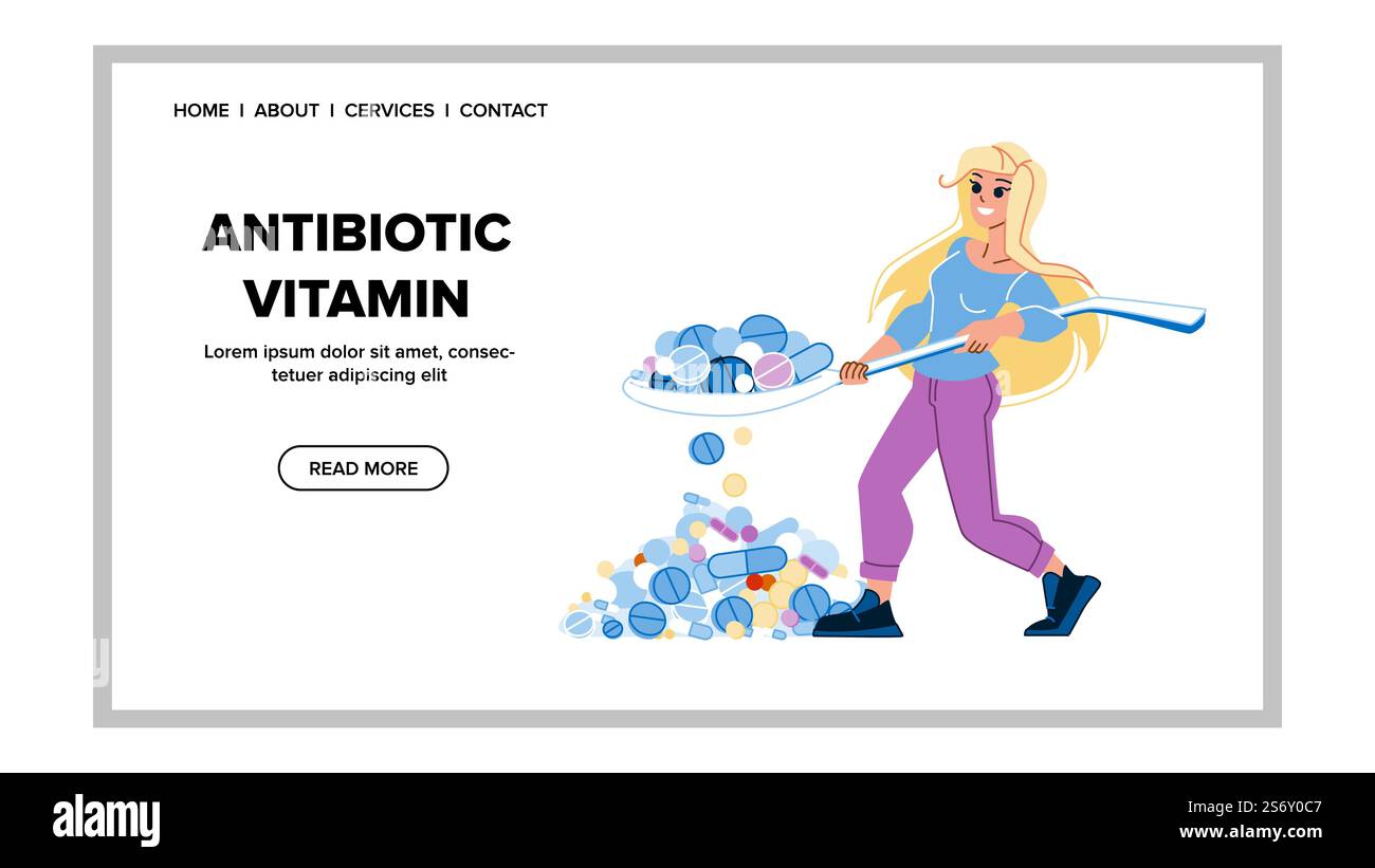 antibiotic vitamin vector. medicine pill, hand capsule, drug eat ...