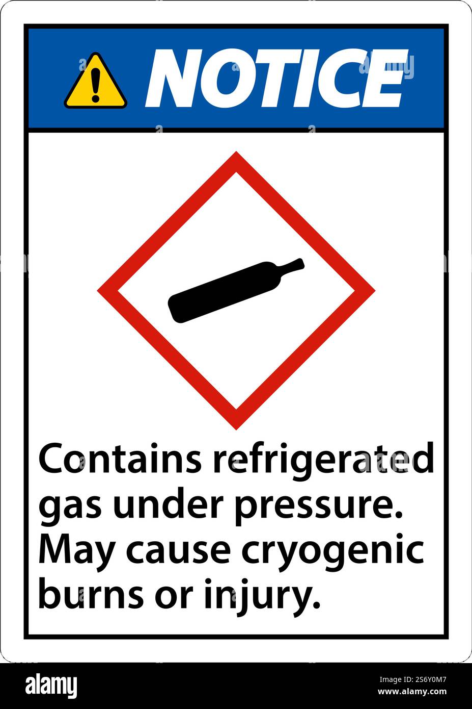 Notice Contains Refrigerated Gas Under Pressure GHS Sign Stock Vector ...