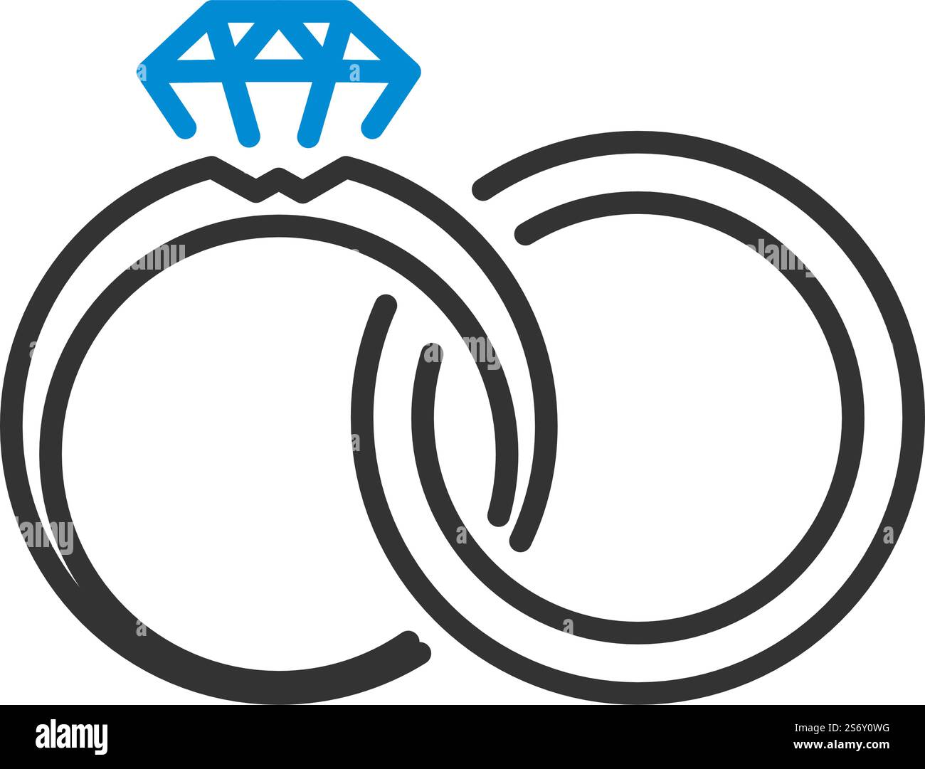 Wedding Rings Icon. Editable Bold Outline With Color Fill Design ...