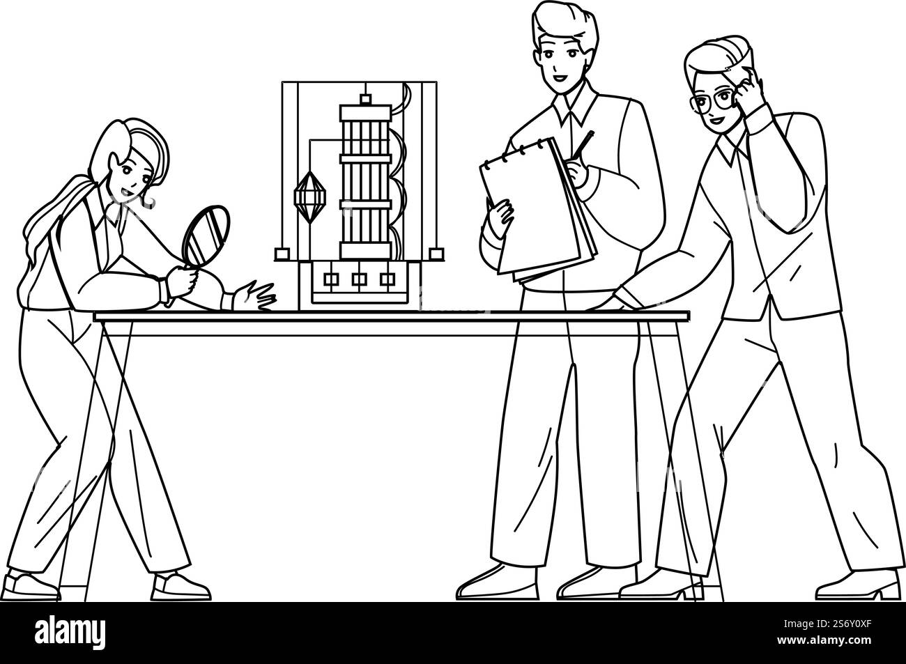 Engineering Laboratory Workers Developing Vector. In Engineering ...