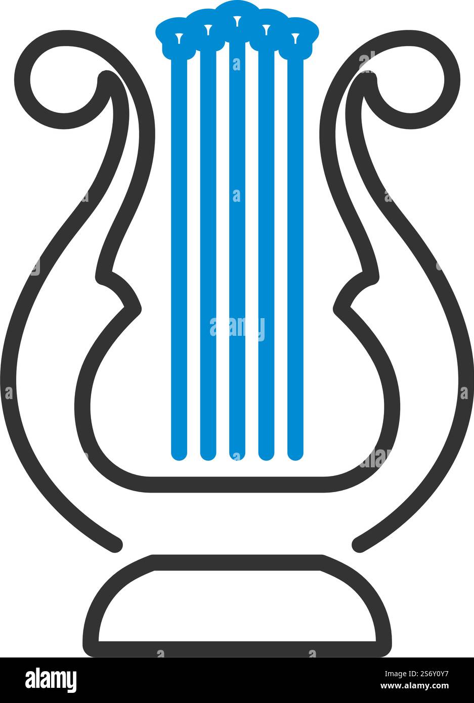 Lyre Icon. Editable Bold Outline With Color Fill Design. Vector ...