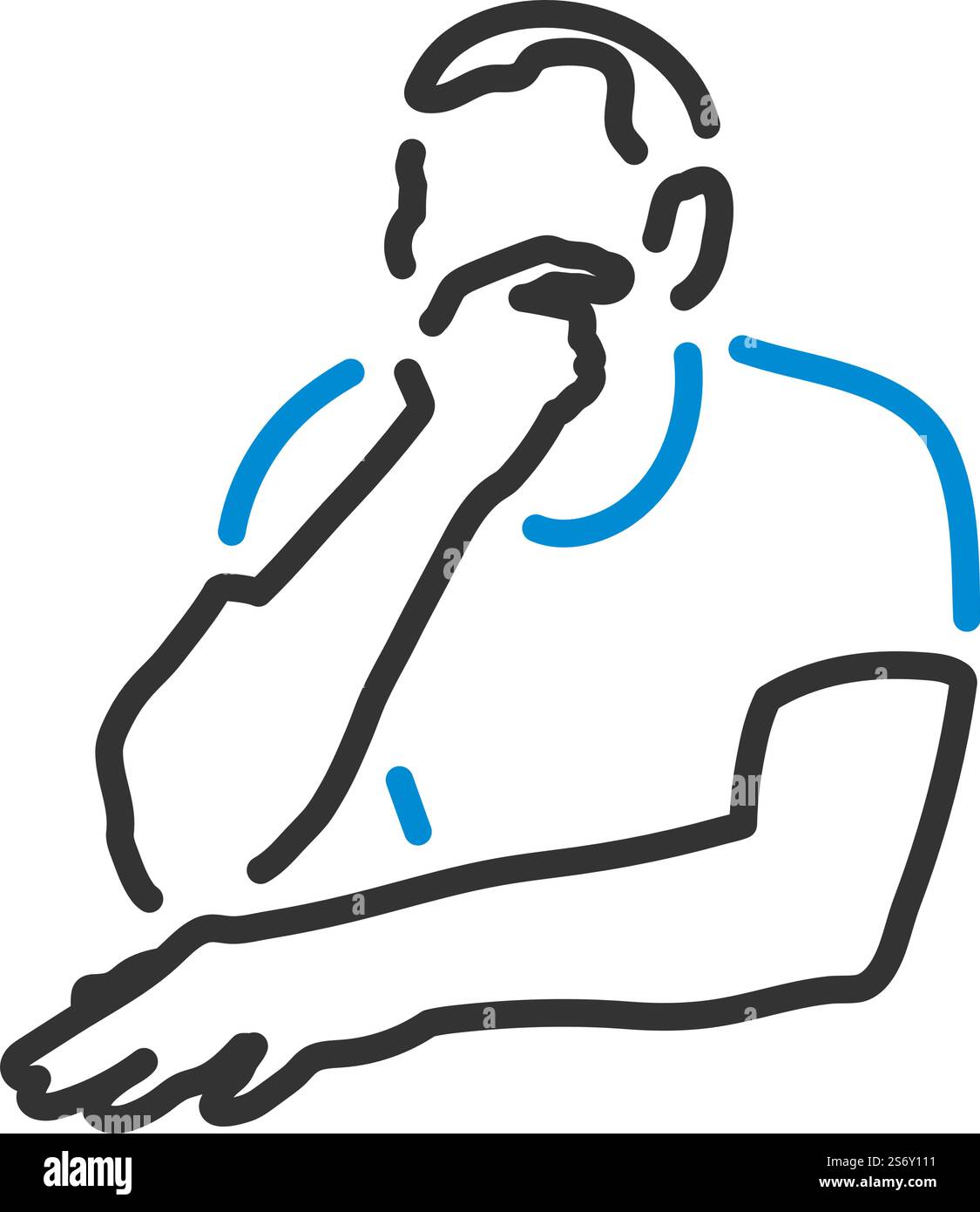 Thinking Man Icon. Editable Bold Outline With Color Fill Design. Vector ...