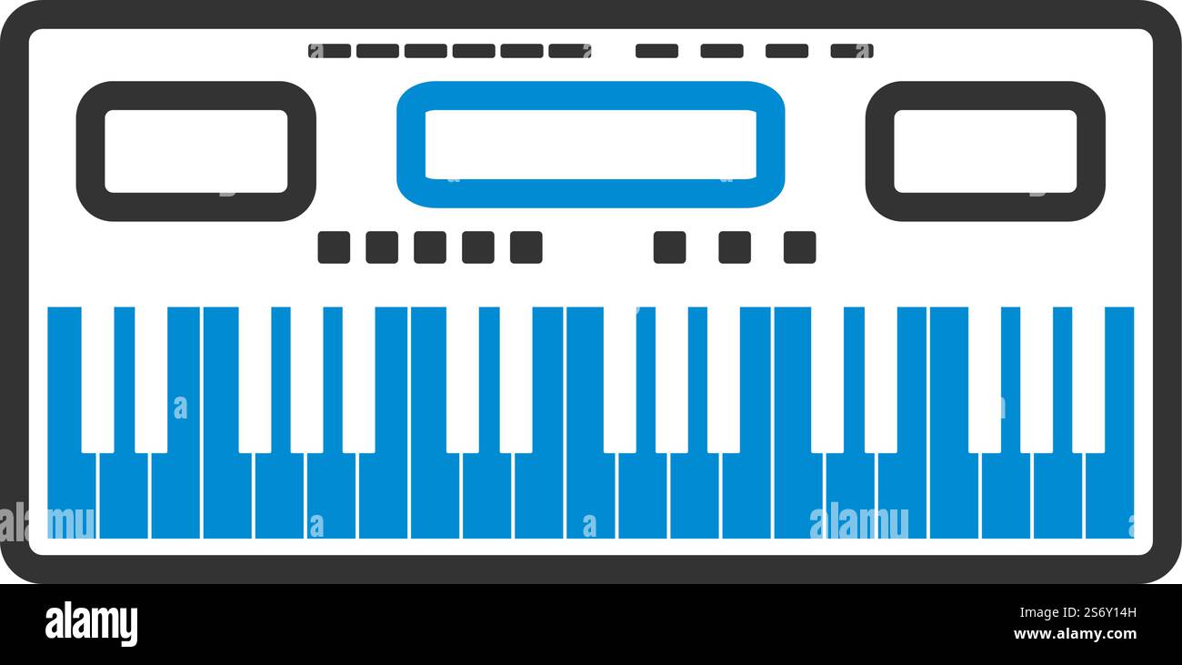 Music Synthesizer Icon. Editable Bold Outline With Color Fill Design ...
