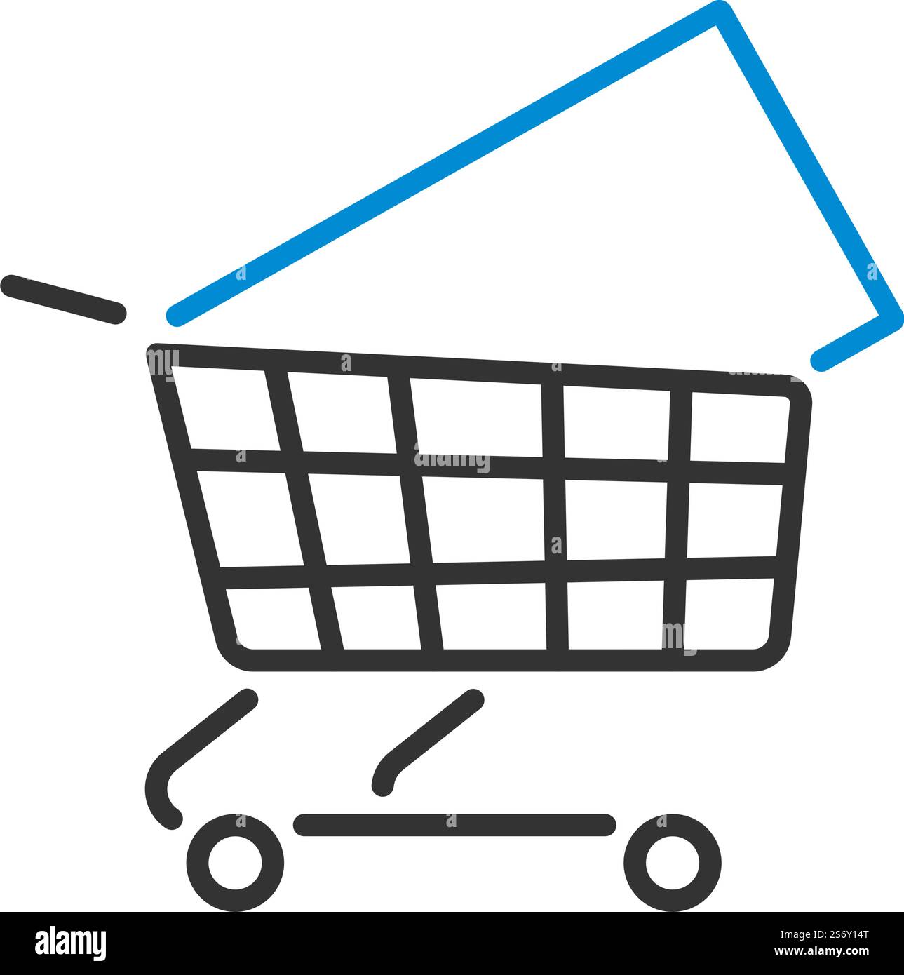 Shopping Cart With TV Icon. Editable Bold Outline With Color Fill ...