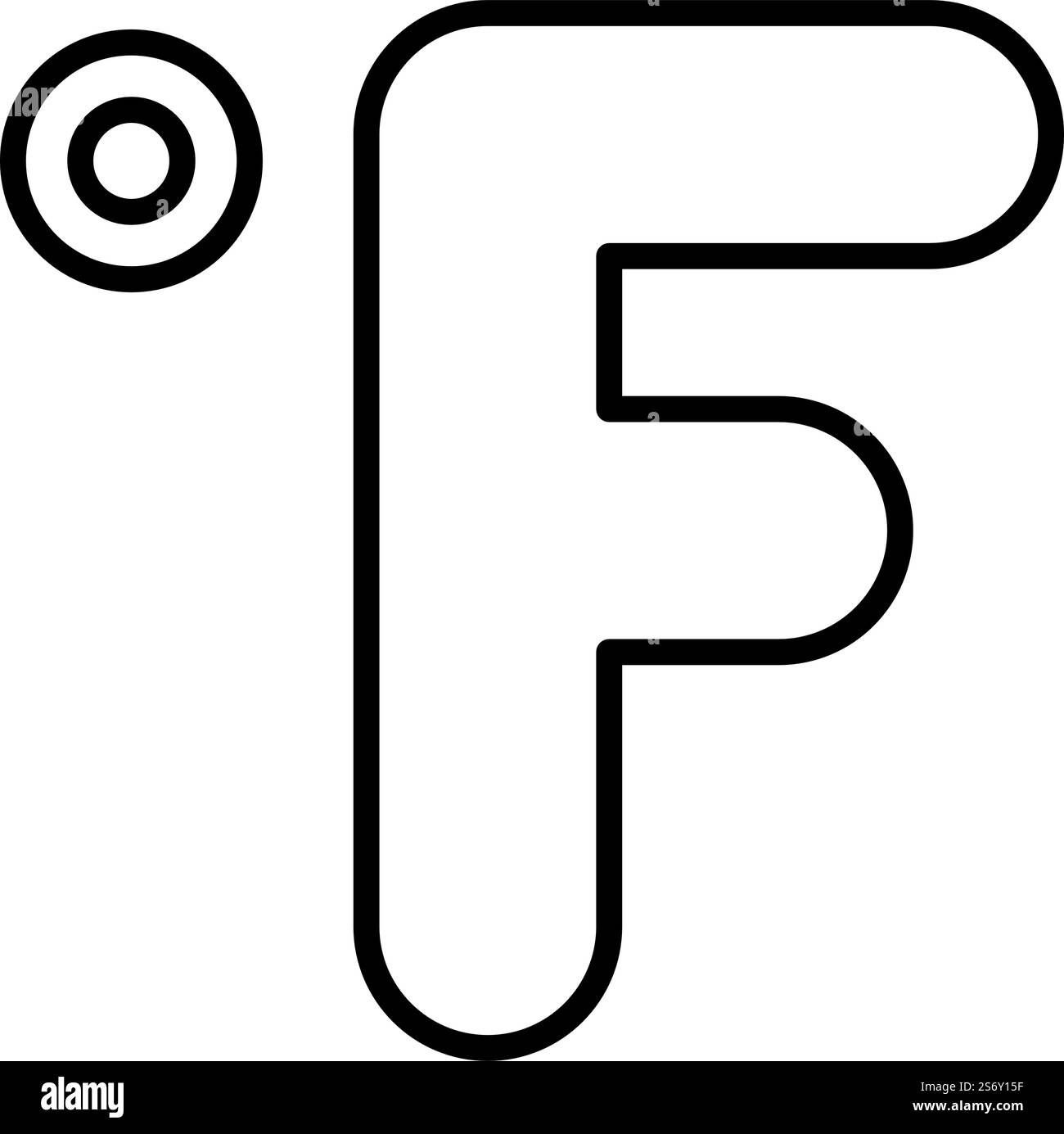 Fahrenheit Degree Icon. Bold outline design with editable stroke width ...