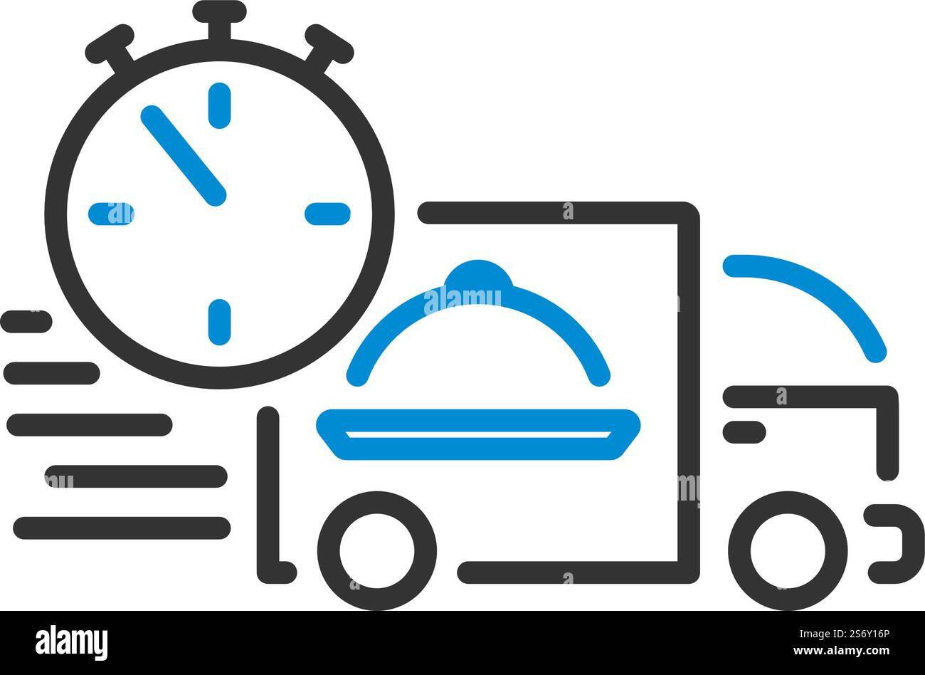 Fast Food Delivery Car Icon. Editable Bold Outline With Color Fill ...