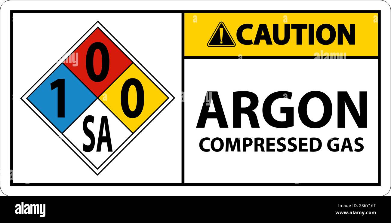NFPA Caution Argon Compressed Gas 1-0-0-SA Sign Stock Vector Image ...