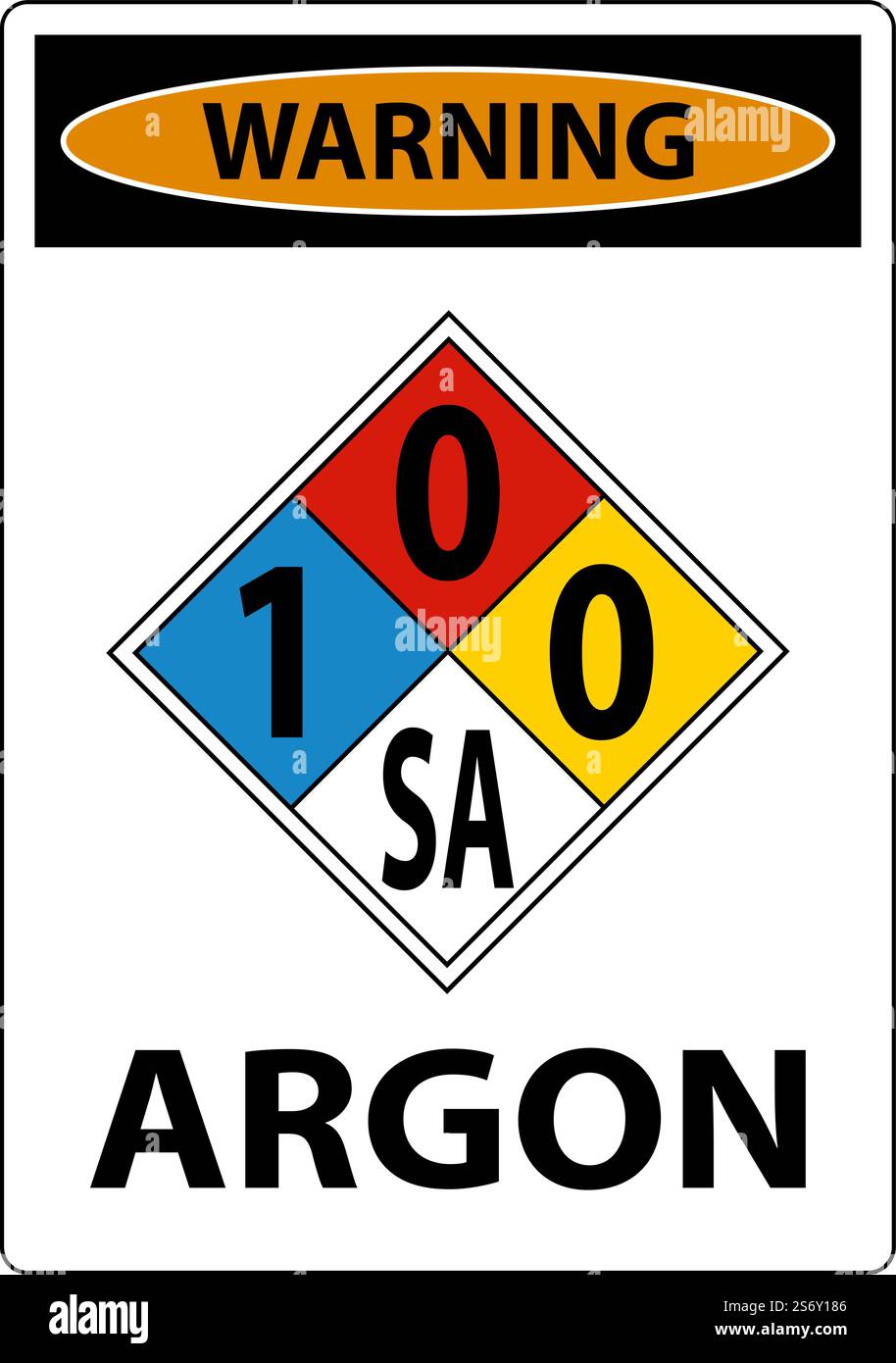 NFPA Warning Argon 1-0-0-SA Sign On White Background Stock Vector Image ...