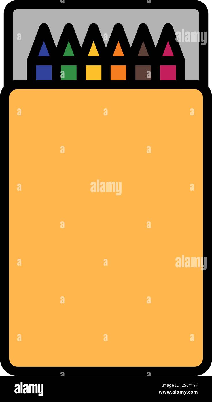 Pencil Box Icon. Editable Bold Outline With Color Fill Design. Vector ...