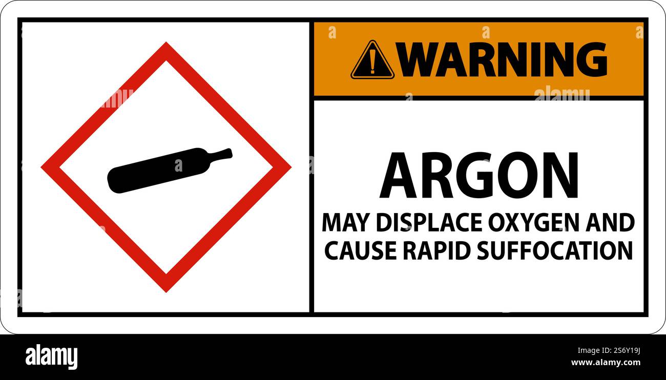 Warning Argon GHS Sign On White Background Stock Vector Image & Art - Alamy