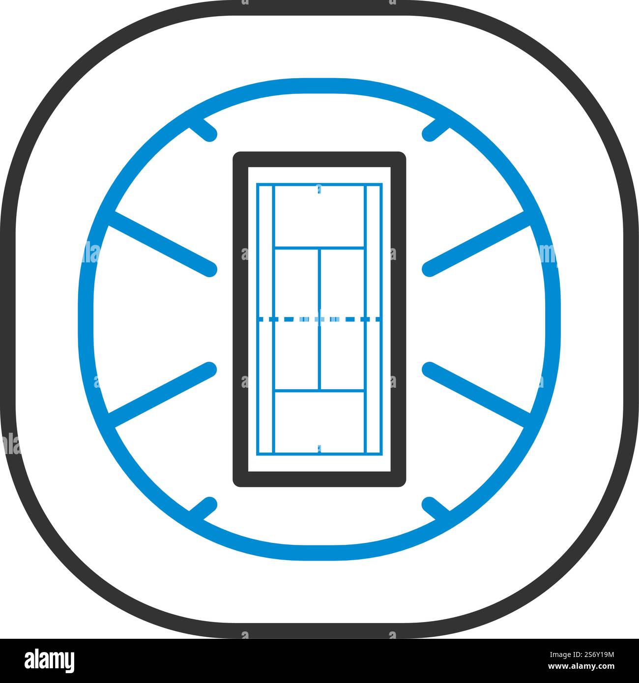 Tennis Stadium Aerial View Icon. Bold outline design with editable ...