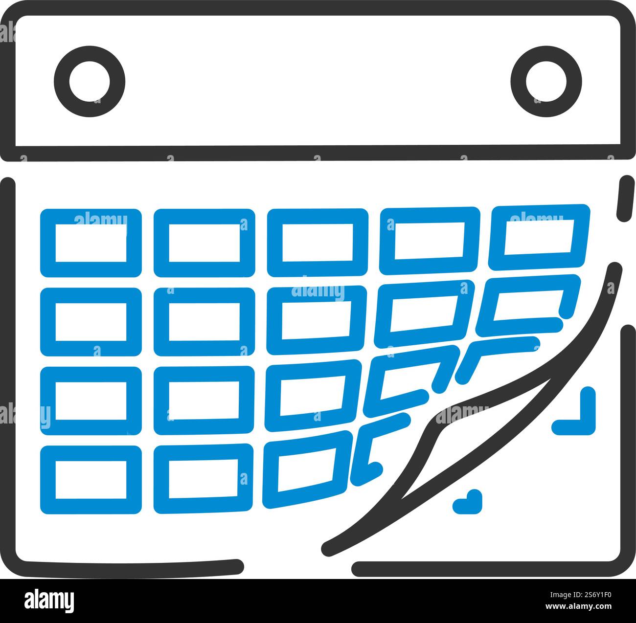 Icon Of Calendar. Editable Bold Outline With Color Fill Design. Vector ...