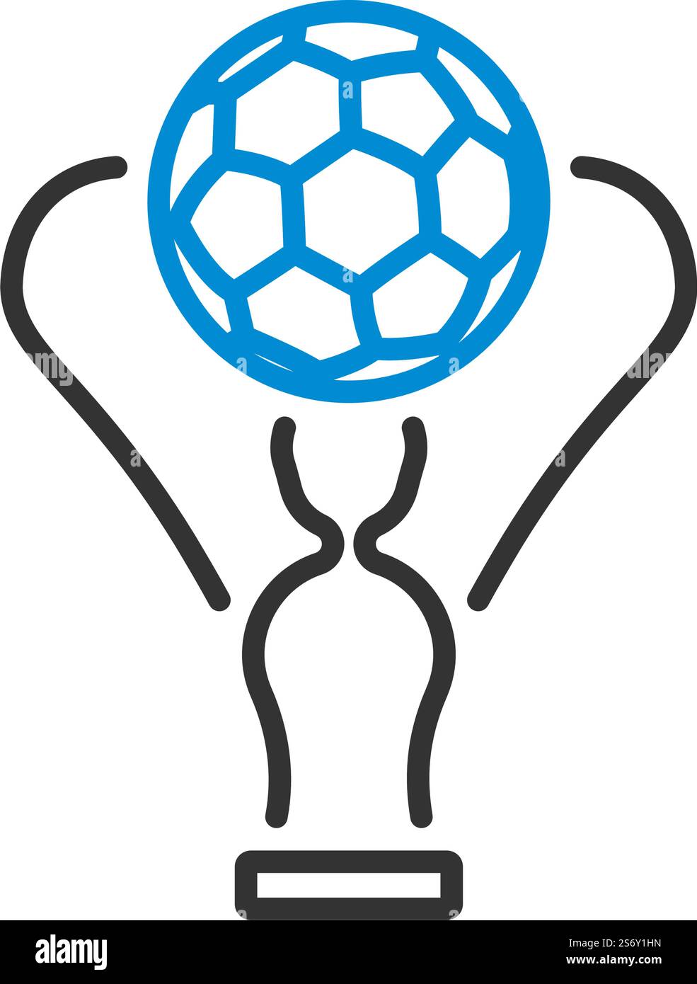 Icon Of Football Cup. Editable Bold Outline With Color Fill Design ...