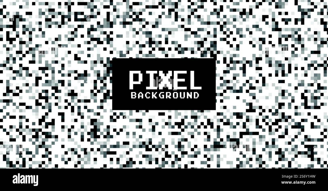 broadcasting no signal pixel black and white background Stock Vector ...