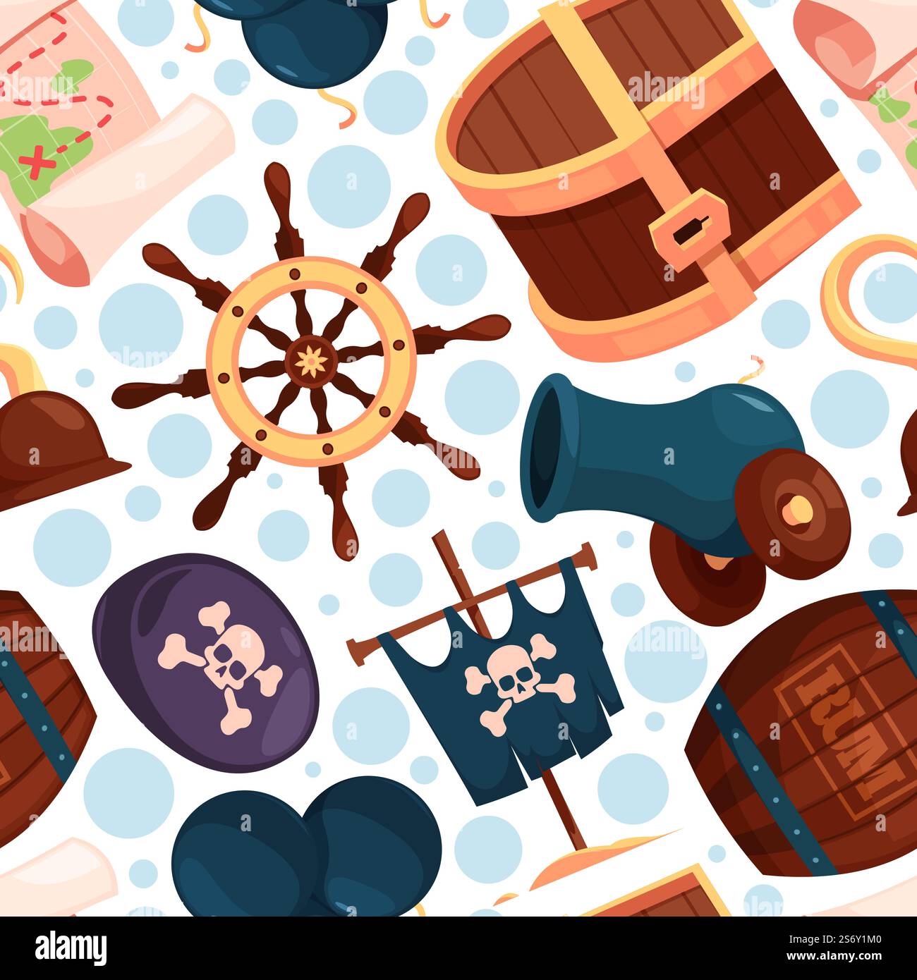 Pirate pattern. Characters aggressive fighters battleship chest weapons ...