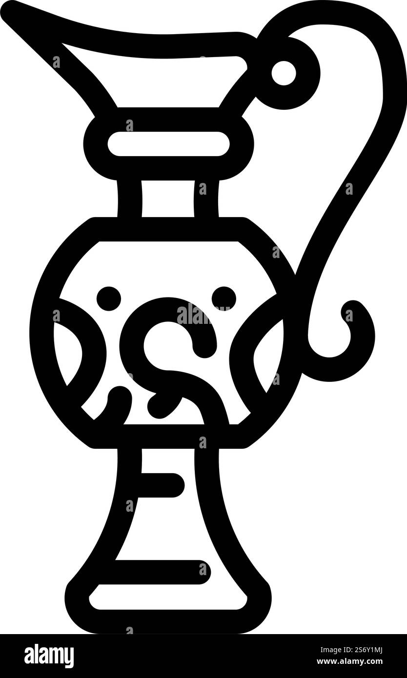ancient arabic jug for beverage line icon vector. ancient arabic jug ...