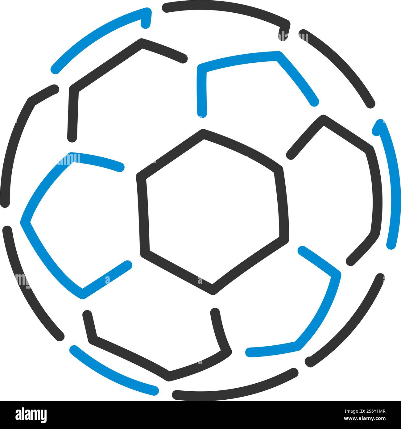 Icon Of Football Ball. Editable Bold Outline With Color Fill Design ...