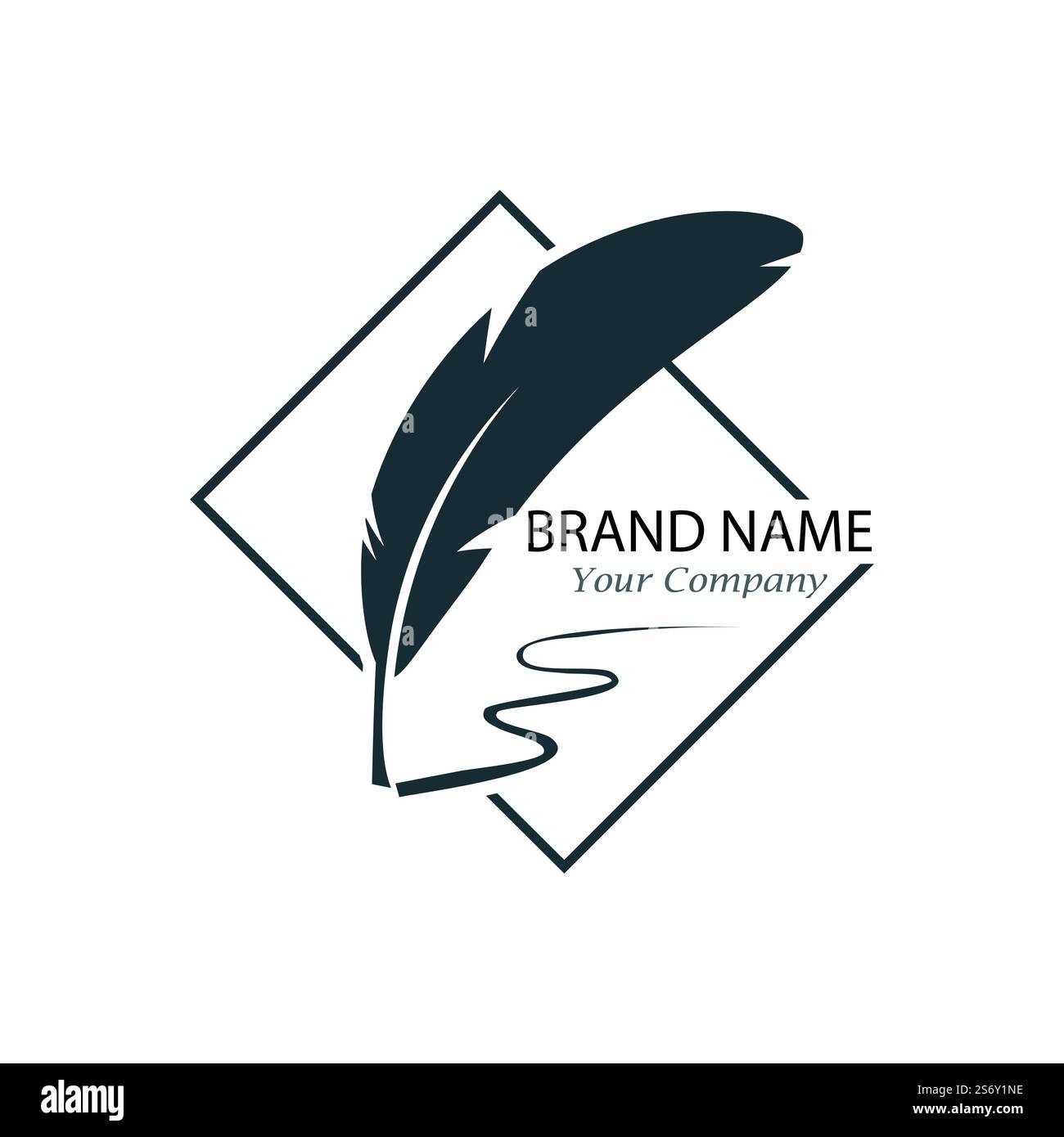 Feather Logo Vector Template Symbol Design Stock Vector Image & Art - Alamy