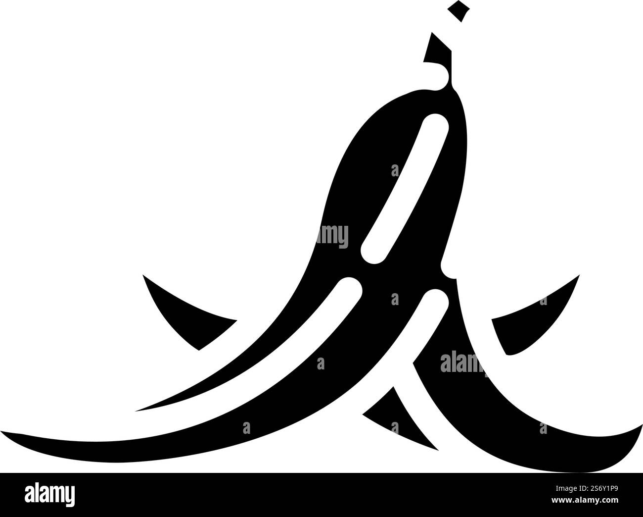 banana peel slippery glyph icon vector. banana peel slippery sign ...
