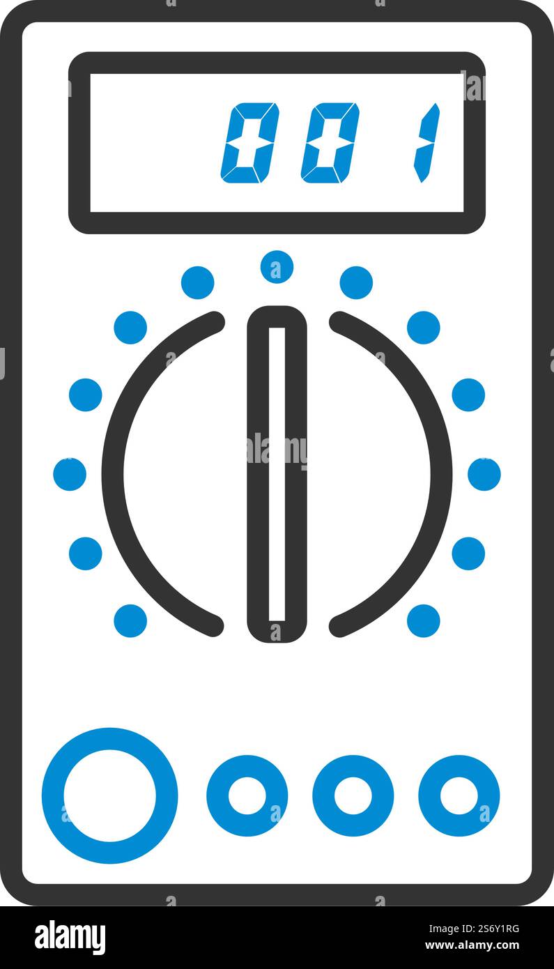 Multimeter Icon. Editable Bold Outline With Color Fill Design. Vector ...