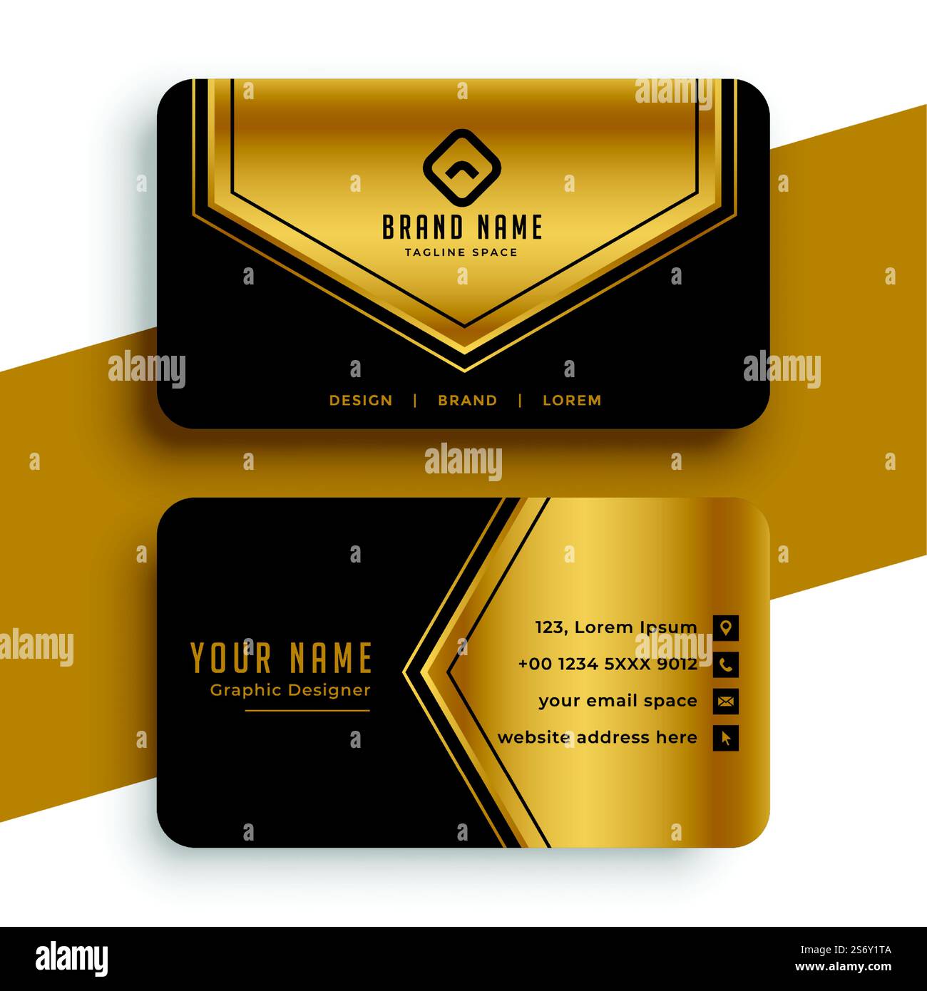 geometric golden luxury vip business card template design Stock Vector ...