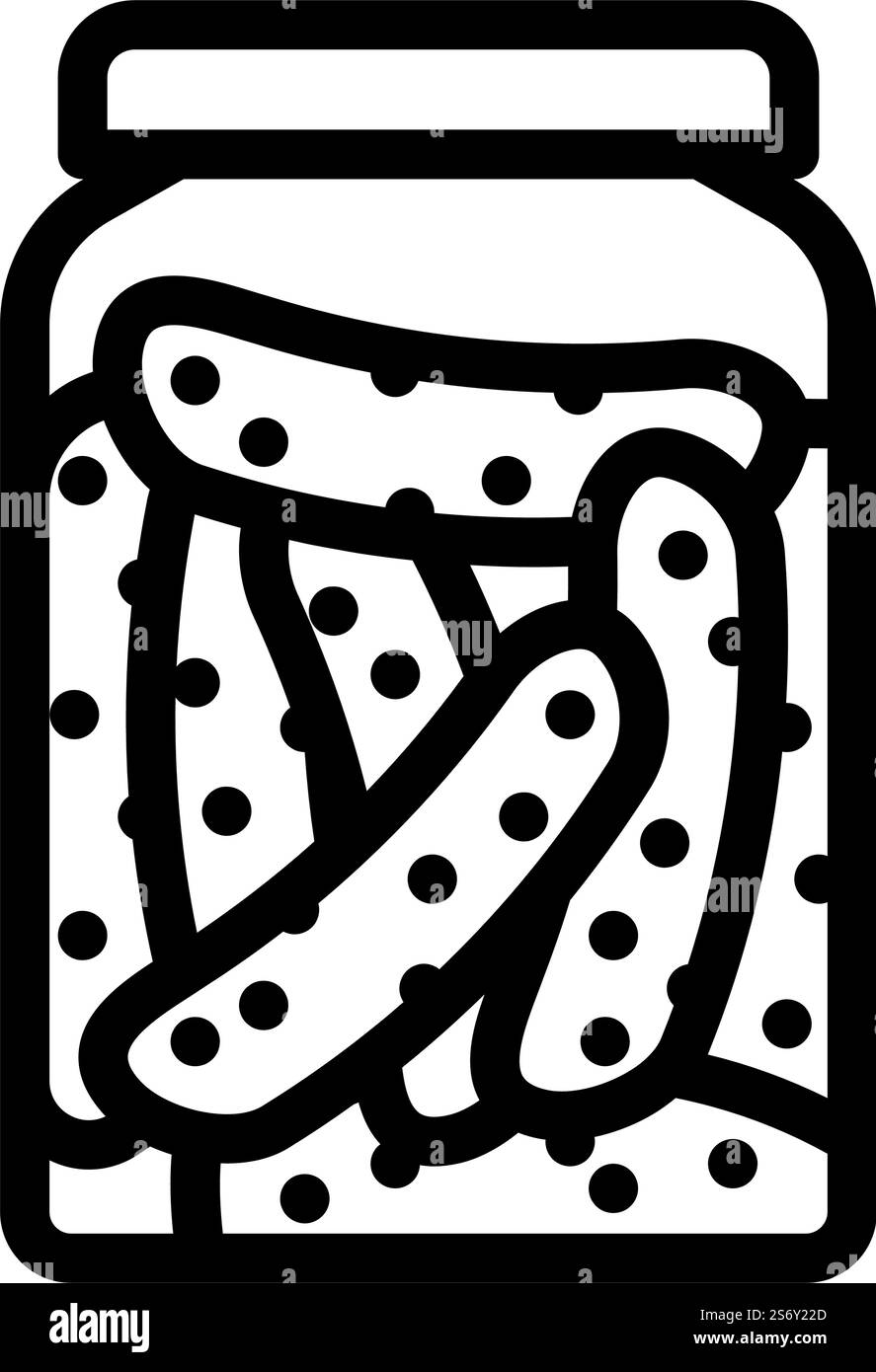pickled cucumber line icon vector. pickled cucumber sign. isolated ...
