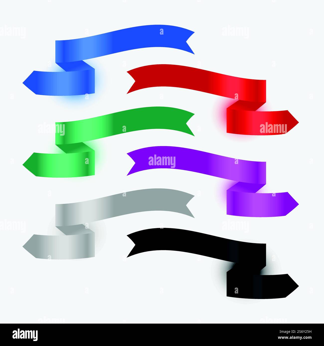ribbons banner flags set of six Stock Vector Image & Art - Alamy