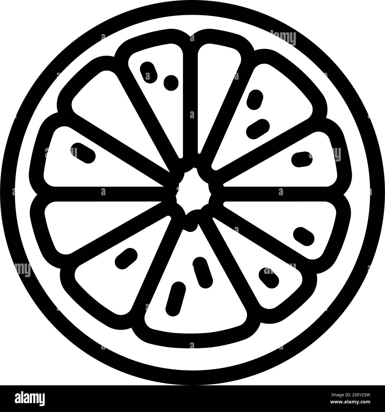 lemon cut line icon vector. lemon cut sign. isolated contour symbol ...