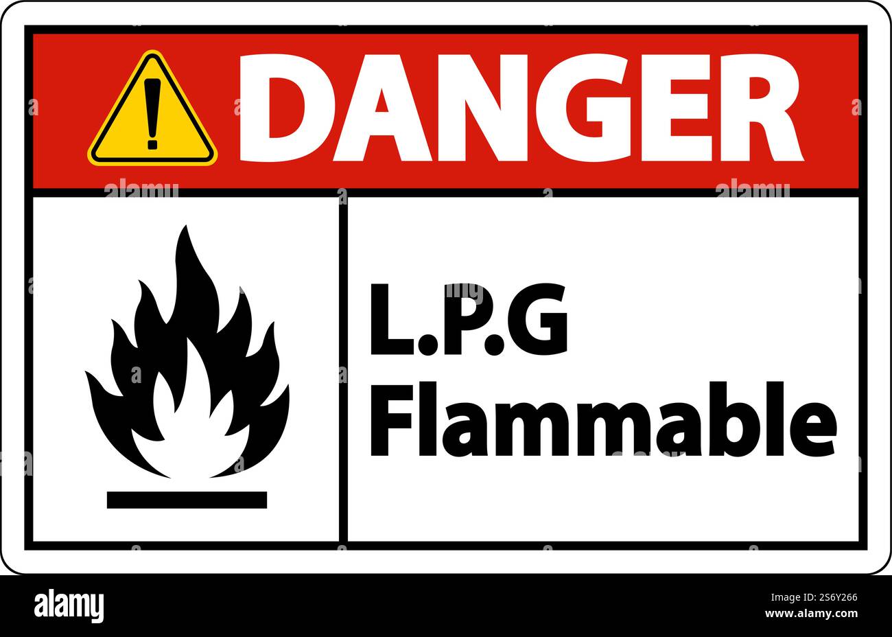 Danger L.P.G Flammable Symbol Sign On White Background Stock Vector ...