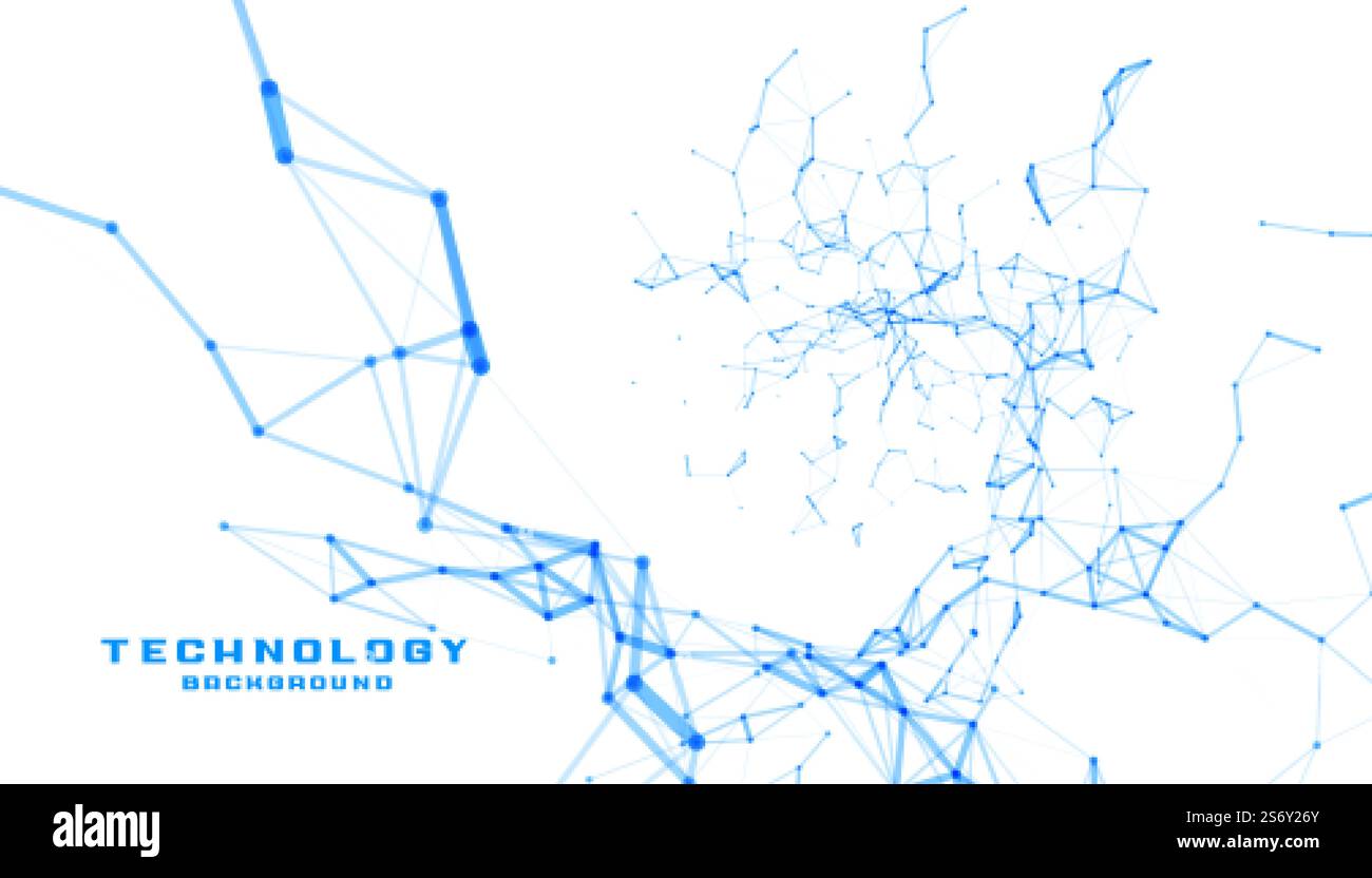 abstract white background with digital low poly mesh connection Stock ...