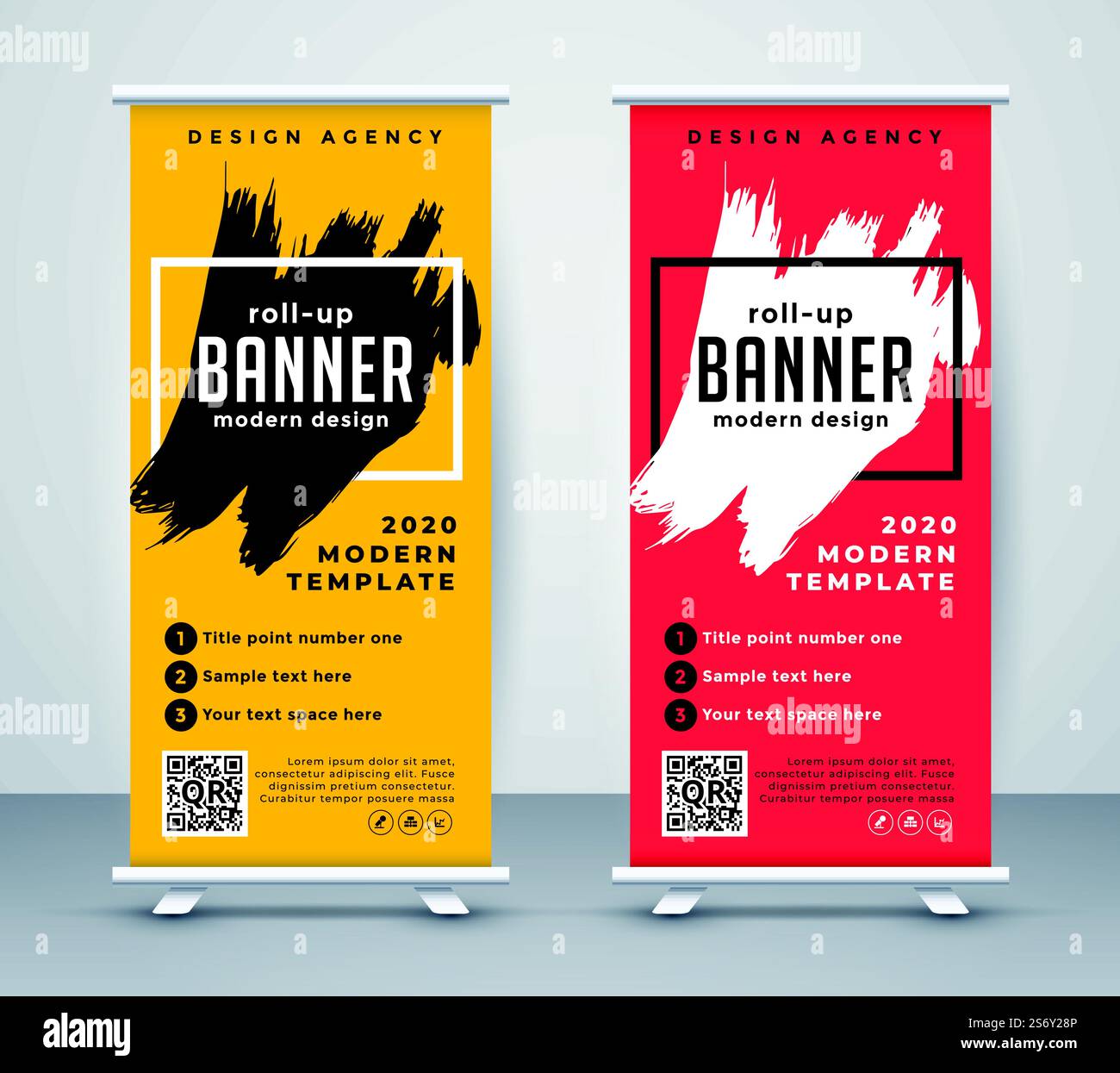 abstract roll up banner standee template design Stock Vector Image ...