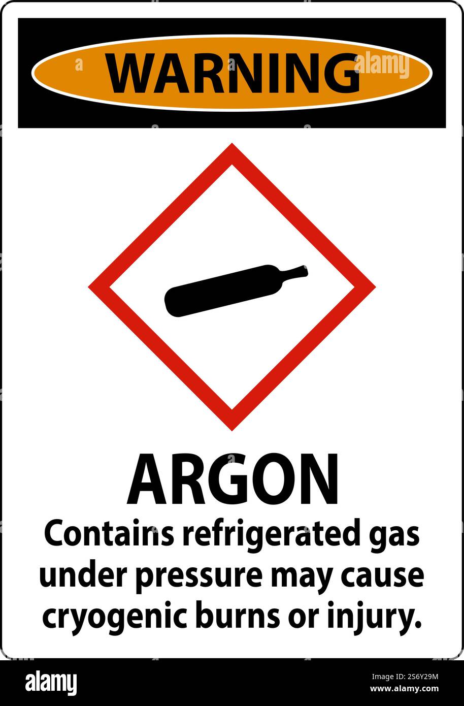 Warning Argon GHS Sign On White Background Stock Vector Image & Art - Alamy