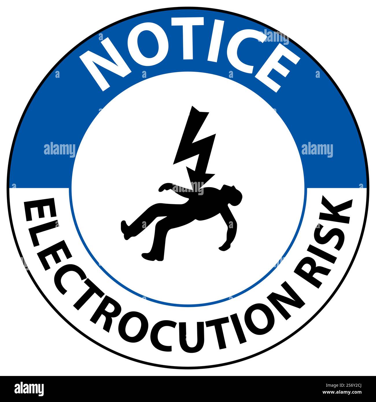 Notice Electrocution Risk Sign On White Background Stock Vector Image ...