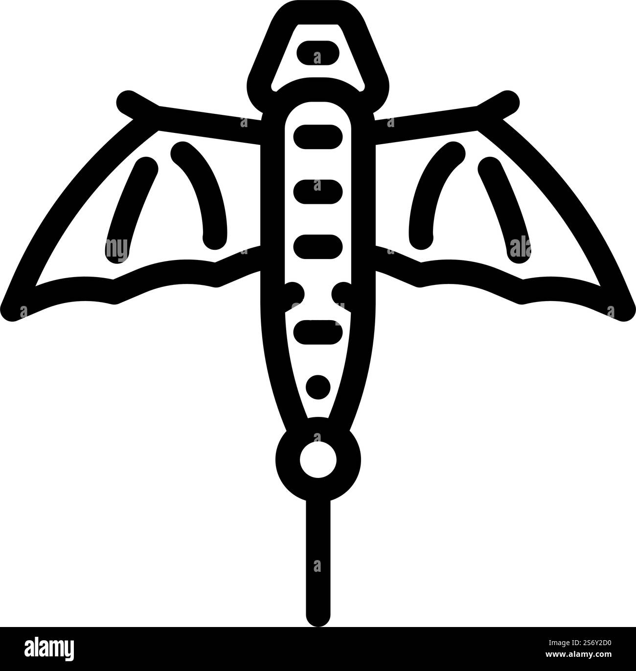 dragon shape kite line icon vector. dragon shape kite sign. isolated ...