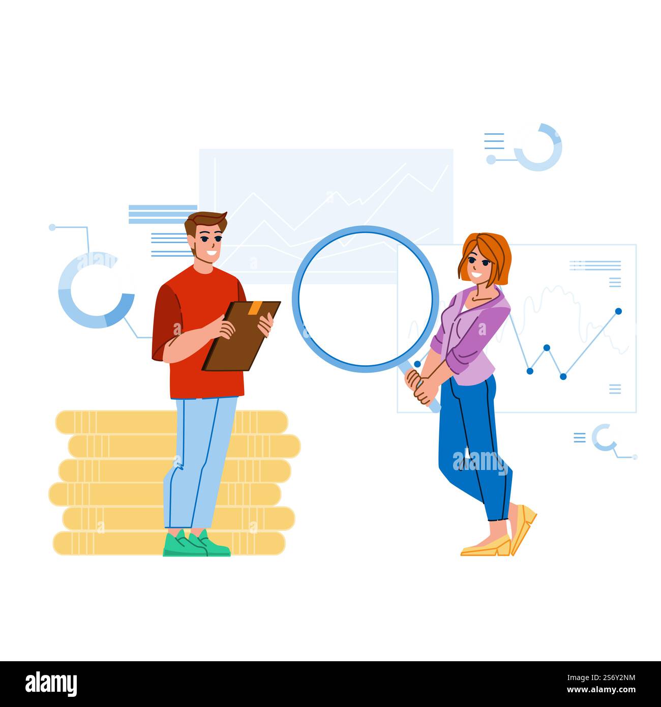 budget analyse vector. business financial data, document office ...