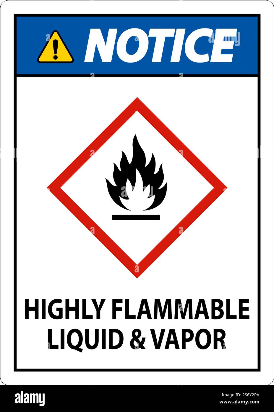 Notice Highly Flammable Liquid and Vapor GHS Sign Stock Vector Image ...