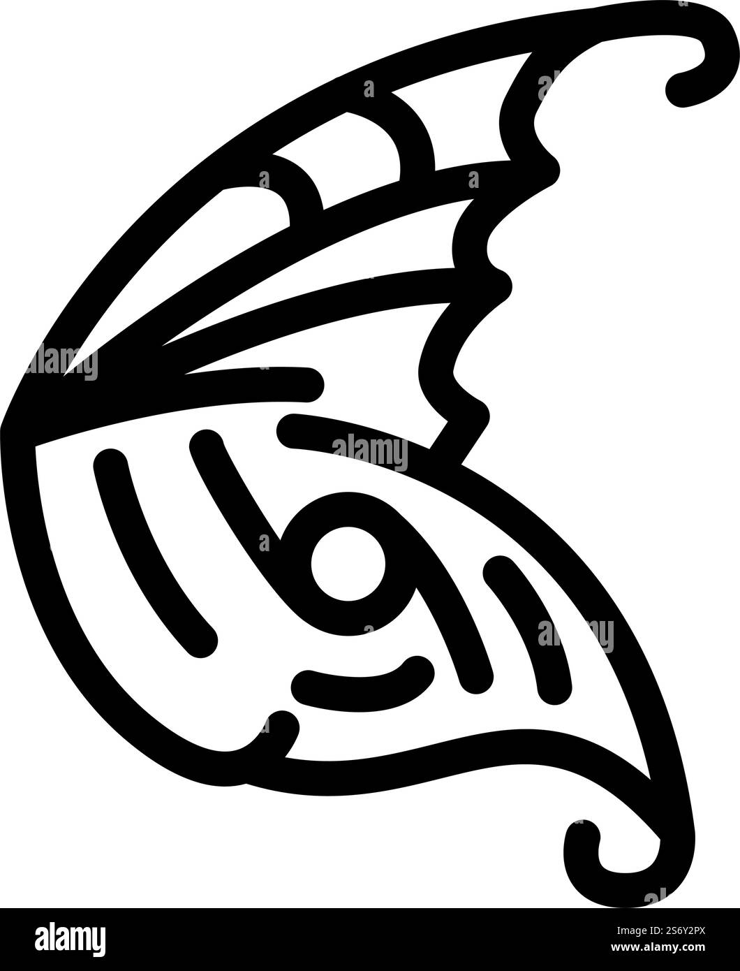 elf wing line icon vector. elf wing sign. isolated contour symbol black ...