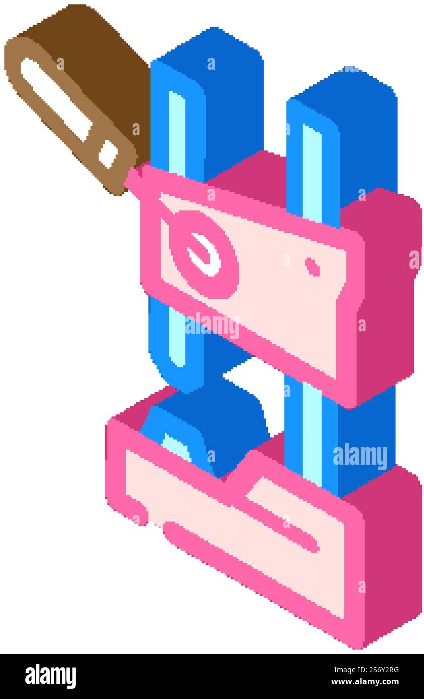 button press sewing isometric icon vector. button press sewing sign ...