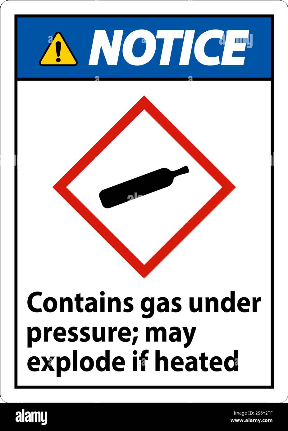 Notice Contains Gas Under Pressure GHS Sign On White Background Stock ...