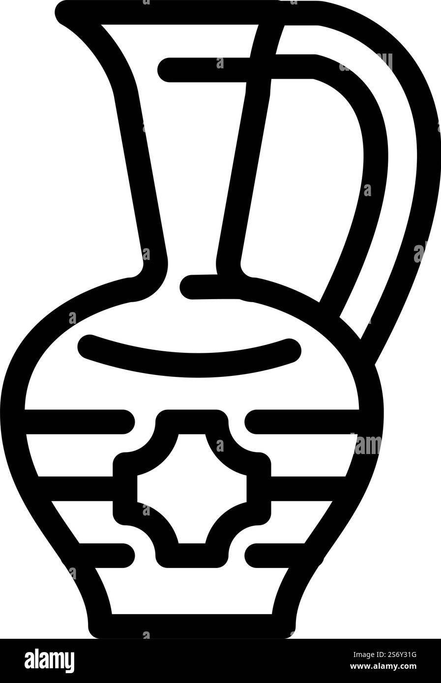 ornamental arabian jug line icon vector. ornamental arabian jug sign ...